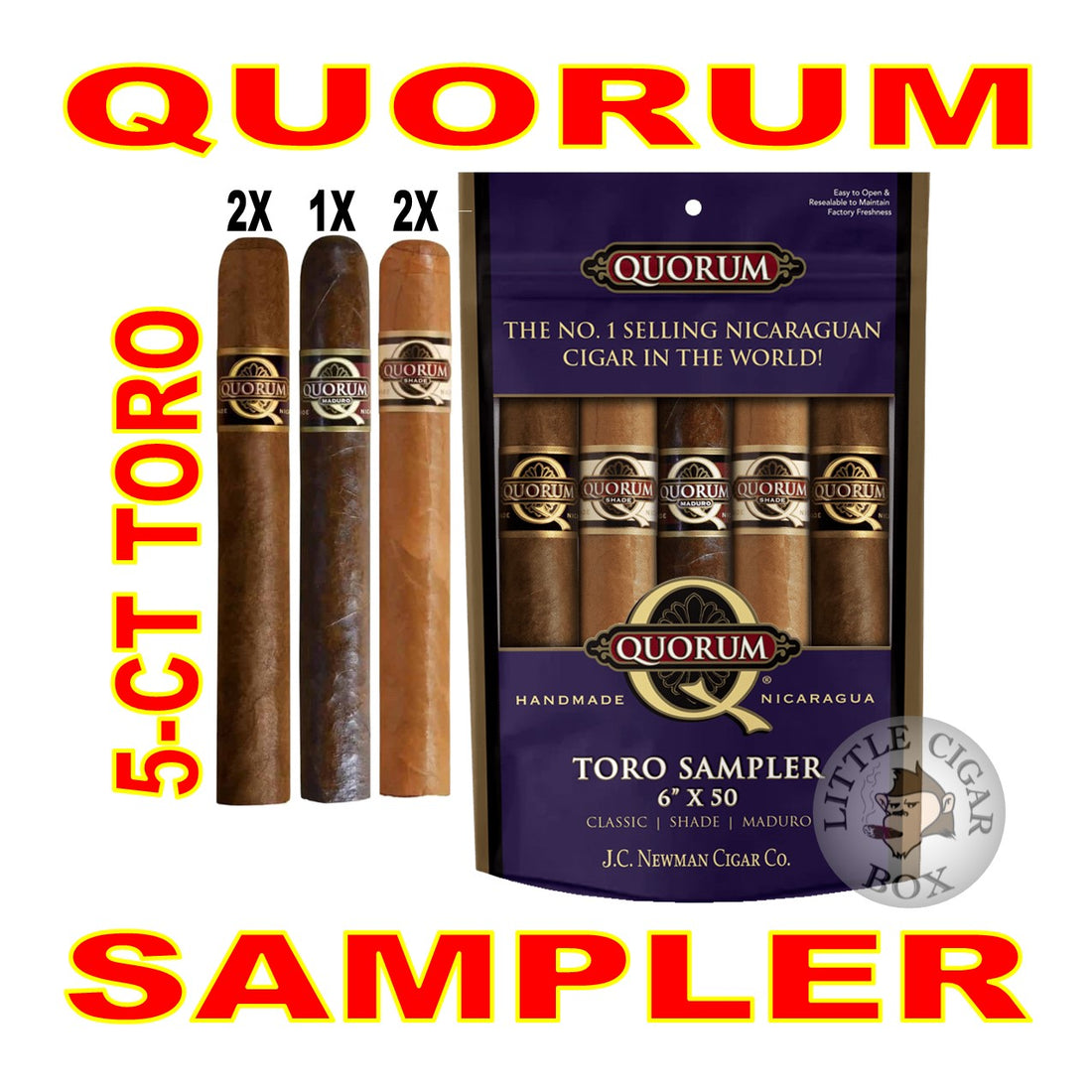 QUORUM TORO 5-CIGAR SAMPLER PACK – www.LittleCigarBox.com