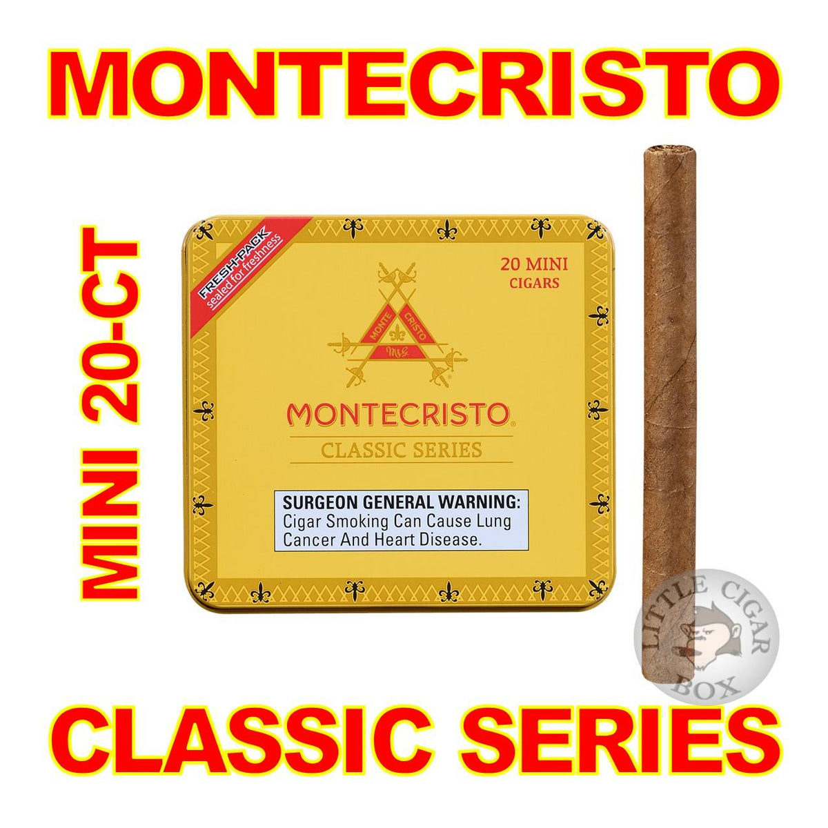 MONTECRISTO CLASSIC SERIES MINI 20-CT – www.LittleCigarBox.com